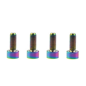 Yaruijia Titanium Bolt M4x10 12mm DIN912 Square Head Hex Screw Pack of 4 (M4x10mm, Rainbow)