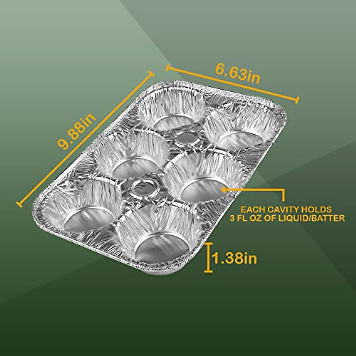 PARTY BARGAINS 6-Cup Aluminum Muffin Pans - 20 Pack, Standard Size Cupcake Pans, Disposable Muffin Tin for Baking (Max 240°C)