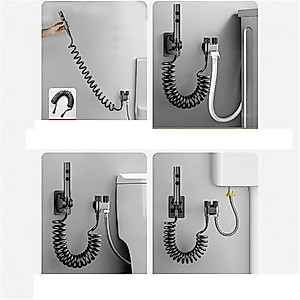 Bidet Sprayer Set Dual Button Handheld Sprayer Shower Handheld Toilet Bidet Faucet Rain Sprayer Stainless Steel gray9 Package B G12