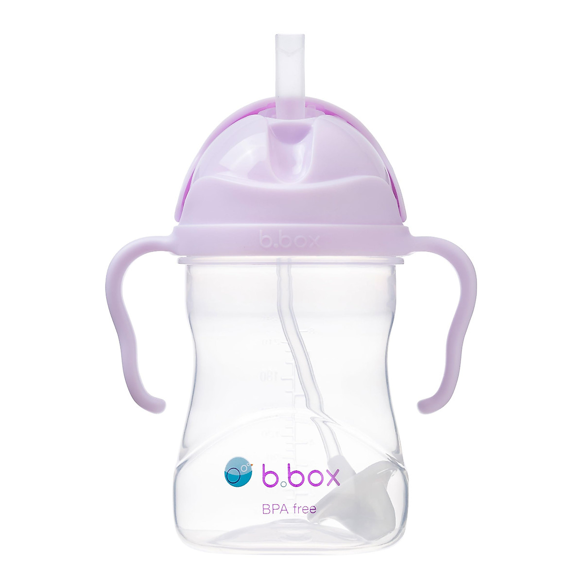 b.box Sippy Cup with Weighted Straw. Drink from any Angle, Leak Proof, Spill Proof, Easy Grip. BPA Free, Dishwasher Safe. For Babies 6m+ to Toddlers (Boysenberry, 8oz)