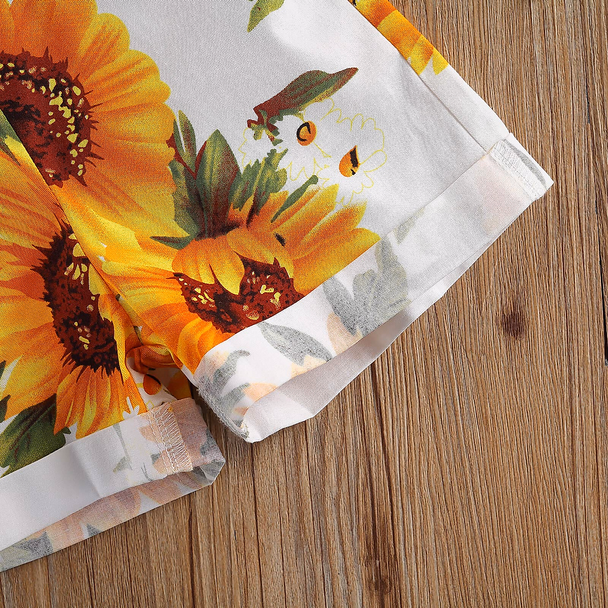 Ayalinggo Toddler Baby Girl Sunflower Print Overalls Shorts with Pocket Suspender Trousers Cute Summer Clothing Outfit (Sunflower Print, 7-8 Years)