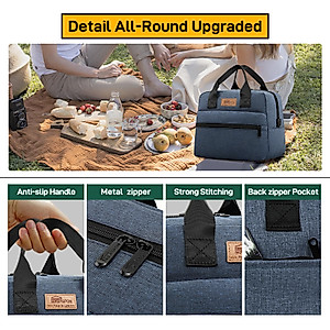 HOMESPON Insulated Lunch Bag for Women Men Lunch Box Cooler Lunch Tote for Work Picnic (Navy)