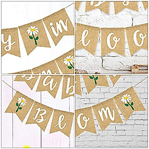 FUNZZY Baby in Bloom Banner Baby Welcome Boy Girl Banner Welcome Baby Garland for Boys Girls Baby Shower Decorations