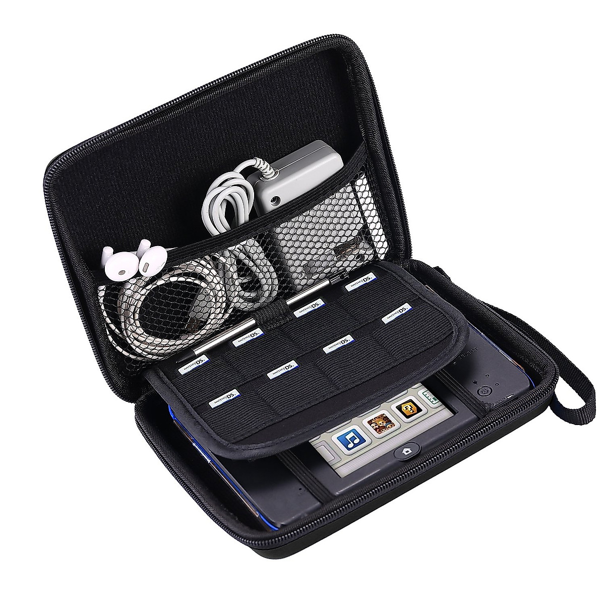 AKWOX Compatible/Replacement for Nintendo 2DS Waterproof Travel Carrying Protectove Case with 8 Game Holders