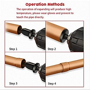 HVAC Tools Drill Bit Set, Air Conditioner Copper Pipe Expander Swaging Tool, Copper Tube Flaring Tool Spin Bit Set, 6 Pcs Bit Kit Includes 1/4'', 3/8'', 1/2'', 5/8'', 3/4'', 7/8'' Bits