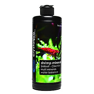 Crystalpro Shrimp Minerals 16.9 Oz-Essential Minerals for Shrimp Tanks and Invertebrates Aquarium Salt for Freshwater Tank (500 ml) Treats 2650 Gallons