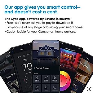 GE CYNC Smart Light Switch On/Off Toggle Style, No Neutral Wire Required, Bluetooth and 2.4 GHz Wi-Fi 3-Wire Switch, Works with Alexa and Google Home