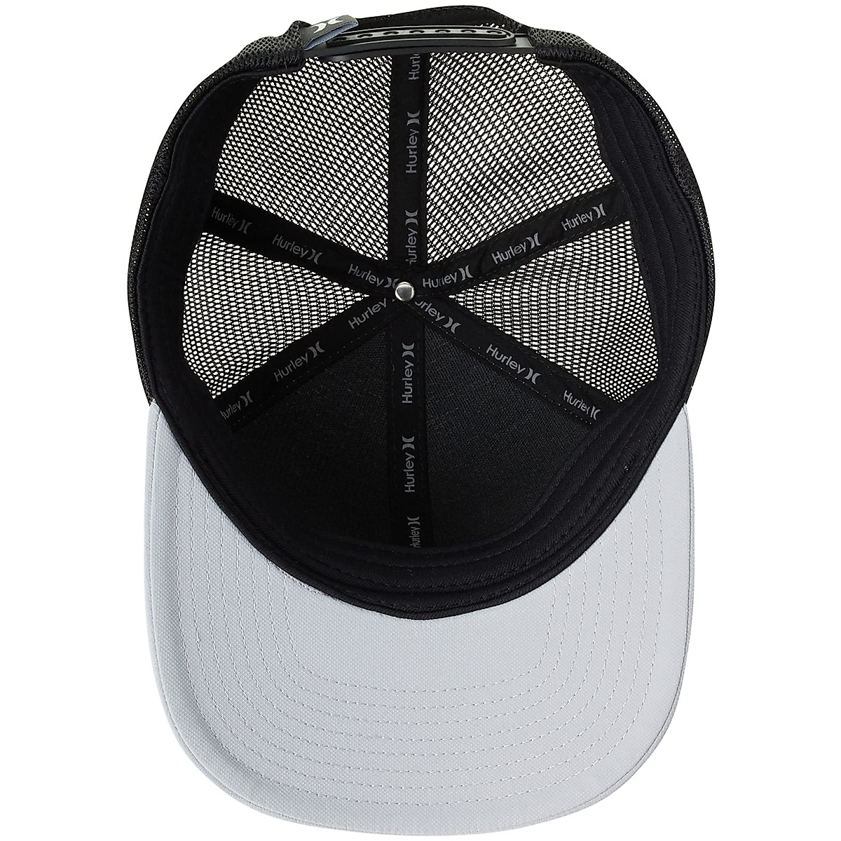 Hurley Men's Caps - Fairway Trucker Mesh Panel Baseball Cap Trucker Hat - Snap Back Hats for Men, Cool Grey/Black