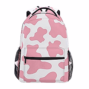 My Little Nest Casual School Backpack Pink Cow Spots Lightweight Travel Daypack College Shoulder Bag for Women Girls Teenage One_Size