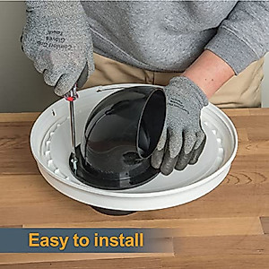 POWERTEC 70292 4-Inch Cyclone Dust Collection Elbows and Couplers Separator Kit for Woodworking Debris Containers, Buckets and Barrels