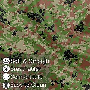 Camo Forest Body Pillow Covers Decorative Soft Bedding Satin Pillowcase with Zipper Closure Cooling Breathable Long Pillow Case-21"x 54"