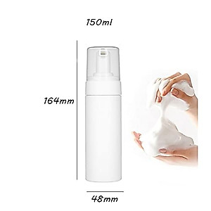 150ml White Empty Plastic Foam Pump Bottles, Soap Pump Dispenser Bottles for Travel Bathroom Kitchen Sink Countertop (3Pcs)