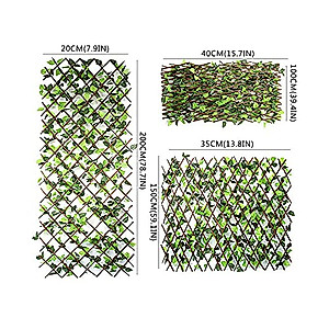 Vieoinas Expandable Faux Privacy Fence Screen, Artificial Garden Plant Fence UV Protected, Artificial Leaf Faux Ivy Expandable for Outdoor Indoor Use Garden Fence Backyard Home Decor (B)