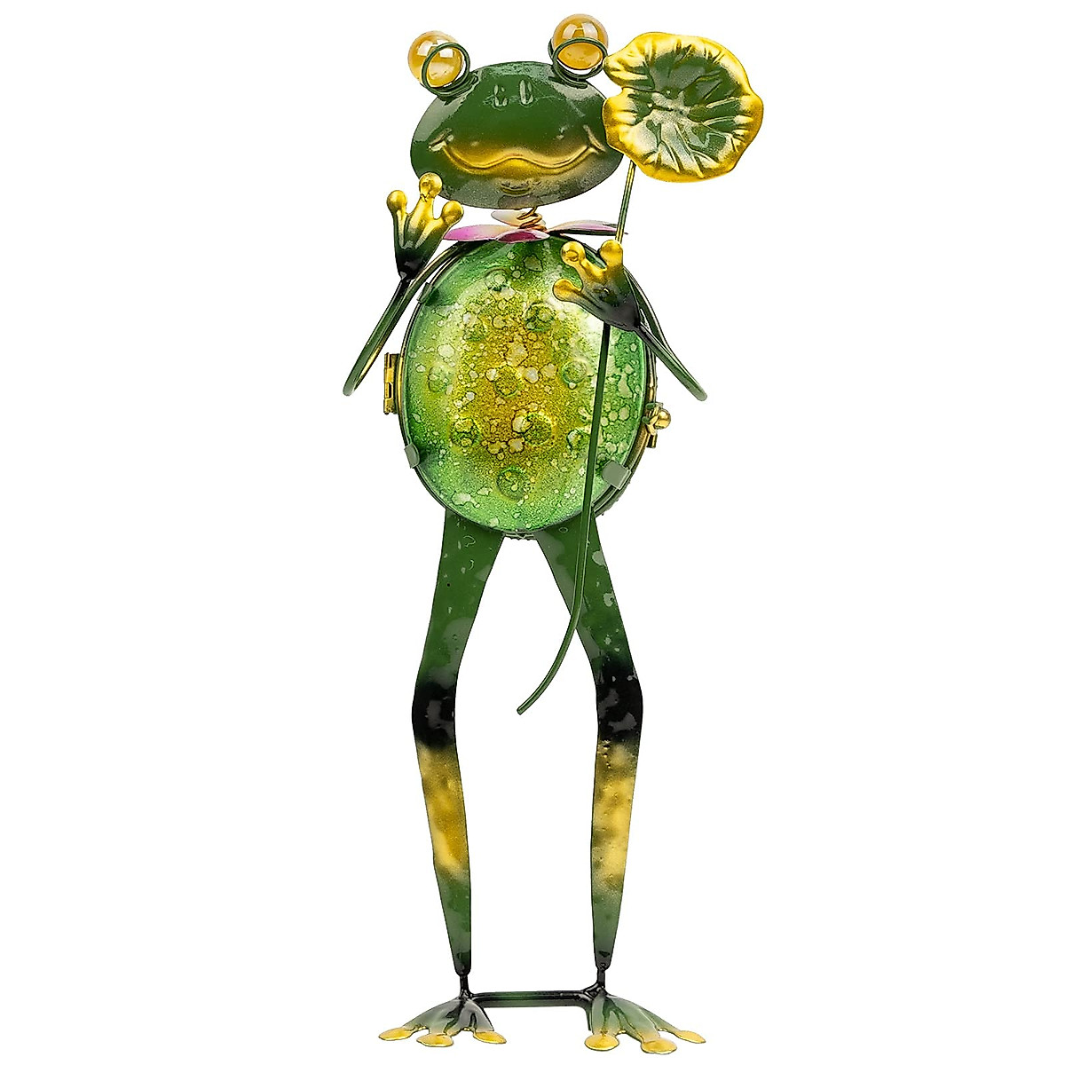 HOBYLUBY Frog Garden Solar Lights, Outdoor Decorations for Yard, Patio, Lawn Decor - 11.4'' Decorative Frog Figurines