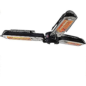 NaoSIn-Ni Patio Parasol Heater,2KW Electric Infrared Radiant Heater with 3 Folding Heating Panels for Garden Balcony Outdoor Restaurant