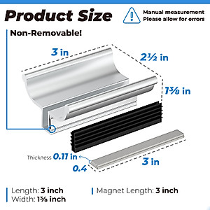 Shower Door Magnet 3" Chrome Frameless Shower Door Handle with Metal Strike and Magnet for 1/8" 5/32" 3/16" and 1/4" Thick Swing Glass Shower Doors, Shower Door Handle, Shower Door Strike Jamb