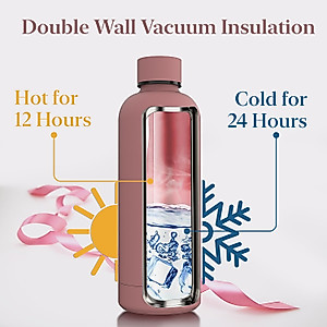 shop4ever A Wise Woman Once Said I'm Outta Here and Lived Happily Ever After Engraved Insulated Stainless Steel Water Bottle Tumbler Cap Lid 17 oz. (Pink)