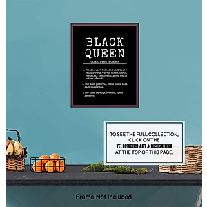 Empowered Black Women Wall Art - African American Women Wall Decor - Black Woman Poster - 8x10 Motivational Inspirational Decor - Positive Quotes Decoration - Encouragement Gifts for Girls, Teens