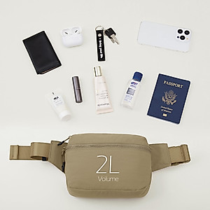 ODODOS 2L Belt Bag for Women Men, Crossbody Fanny Packs with Adjustable Strap Waist Pouch for Workout Hiking Running Travel, Field