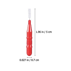 Healifty 50pcs Interdental Brushes Dental Floss Picks Toothbrush 3mm Oral Cleaner Personal Health Care Supplies for Kids Adults Red