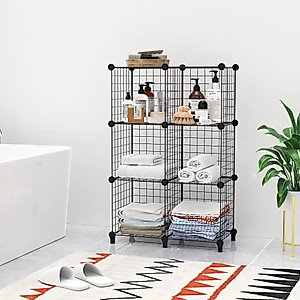 HOMIDEC Cube Storage, Storage Shelves 9 Cube Bookshelf Bookcase Closet Organizer and Storage Wire Storage Cube Multi-Use DIY Storage Cube Shelf for Books, Toys, Clothes, Tools