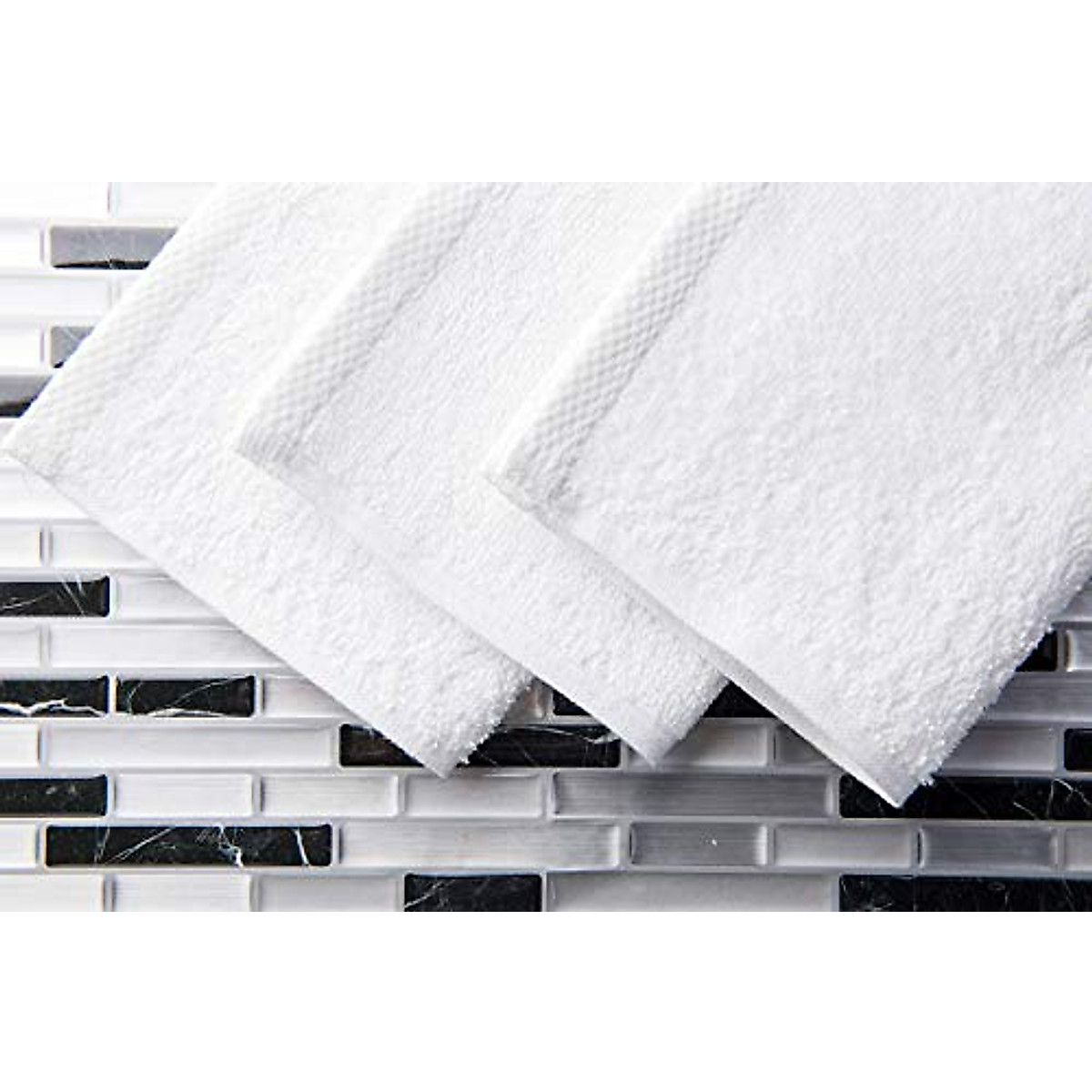 Raymond Clarke® Washcloths, Face Towels Cotton White Twelve Pack, 12x12 inch, Ultra Soft face Cloths White, Spa Towels, fingertip Towels, Nail Towels (White, 12)