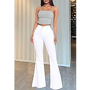 YouSexy Women's Flare Bell Bottom Jeans Destroyed Flare Denim Pants 70s Outfits for Women