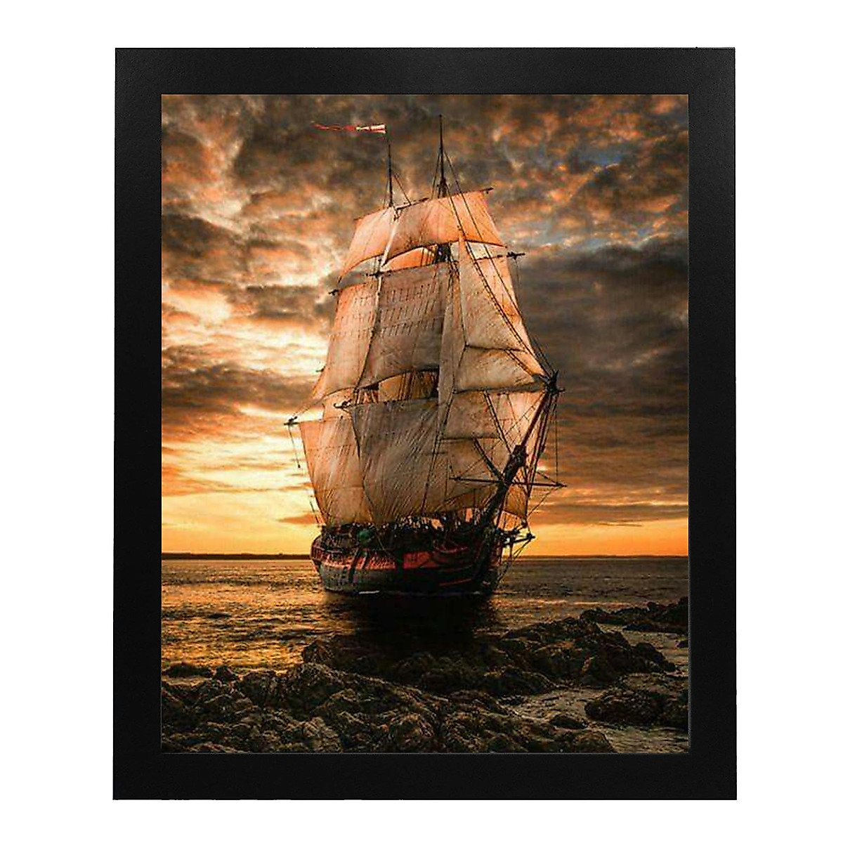 Blackbeards Pearl Pirate Ship Home Decor - Wall Art Print Great Mens Gift- Home Decor- Office Decor. Great for Man Cave- Rec Room-Study. Beautiful Clipper Ship & Sailing Art. Unframed - 8 x10