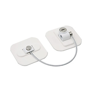 U/D SAIRUIDIPU Refrigerator lock with key, Fridge Lock with Adhesive tape, Child safety lock for cabinets (White, square 1)