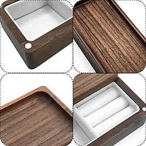 Musiin Luxury Walnut Wood Guitar Pick Holder - Sturdy Guitar Pick Storage Box Display Case Jewelry Box for Men Women Teens Adults - Ideal for Guitar Picks Accessories (Cuboid Style)