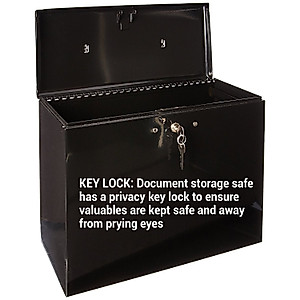 Master Lock File Box with Lock, Large Locking File Box for Documents, Steel Lock Box with Keys, 7148D