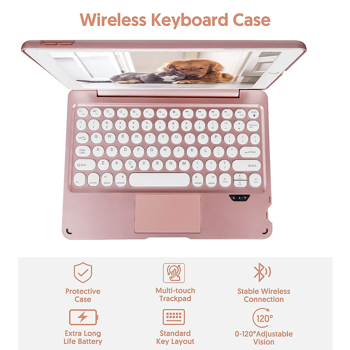 LAVO-TECH Bluetooth Keyboard Case with Touchpad for iPad 9th 8th 7th Gen, iPad Air 3rd, iPad Pro 10.5", Wireless Smart Keyboard Case Auto Sleep/Wake Function 360° Full Protection Cover