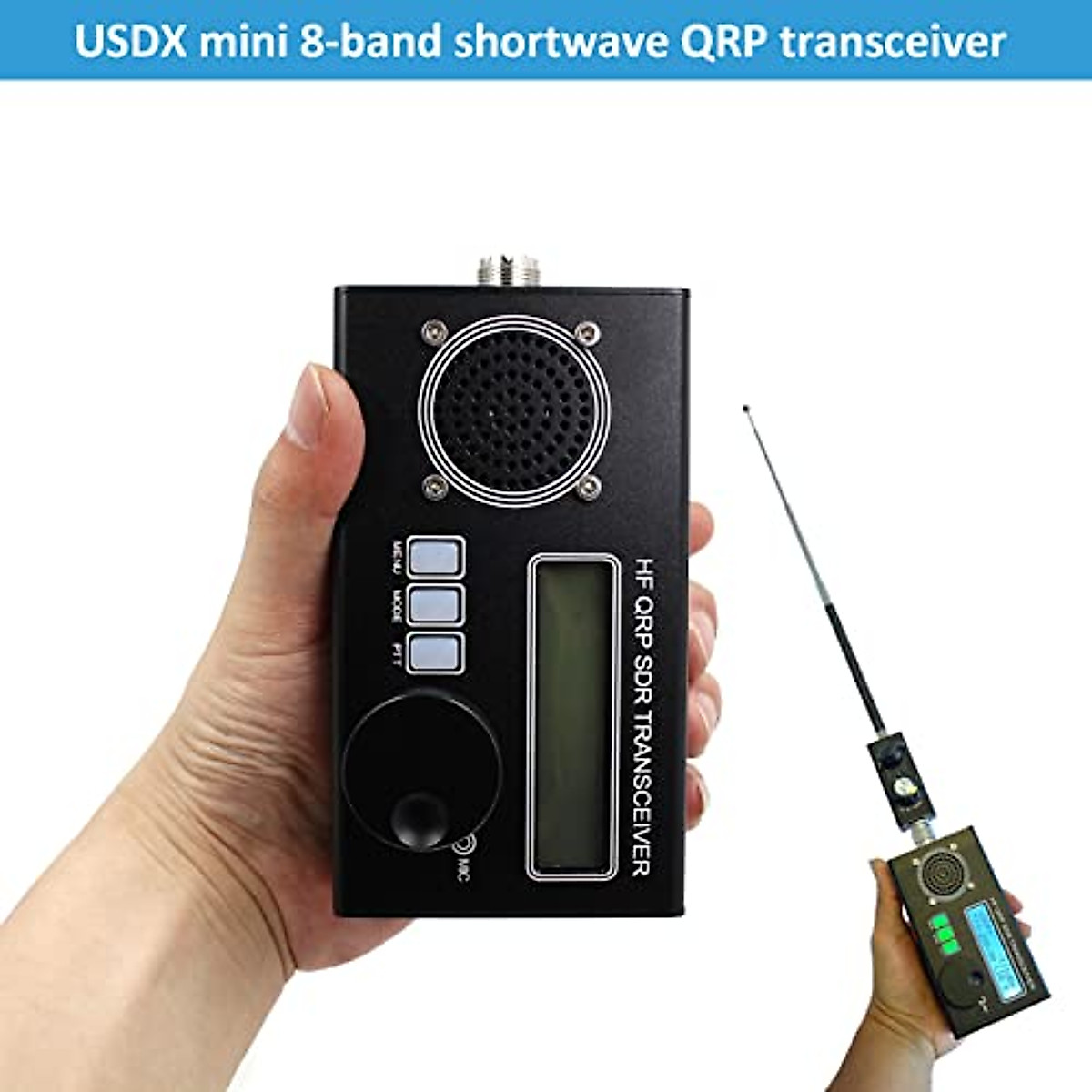 Shortwave Radio Transceiver, 8 Band Full Mode USDR SDR QRP Transceiver, USB/LSB/CW/AM/FM/DSP Modes, Aluminum Alloy, for Signal Reception