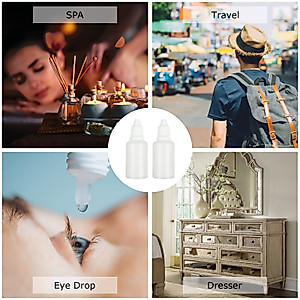 AKOLAFE 100PCS 30ml Plastic Empty Liquid Dropper Bottles with Caps 1oz Refillable Ldpe Plugs Essential Oil Bottle Container Empty Squeezable Liquid Dropper Bottle for Travelers