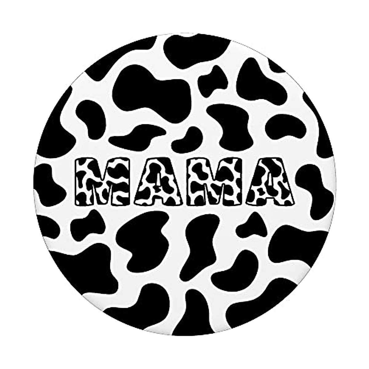 Cute Black White Cow Print Mama Mom Aesthetic Pattern PopSockets Swappable PopGrip