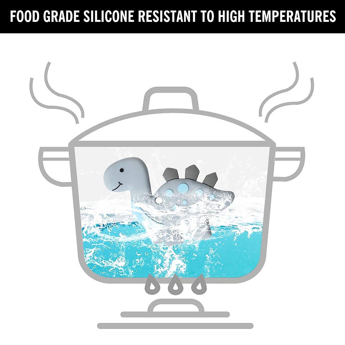 AmazingM Green and Gray Dinosaur Sensory Chew Teether,2 Pack Food Grade Silicone Safety Chewy Teething Toys for Kids Toddlers with Autism, ADHD,Oral Motor,Teething,Biting Needs