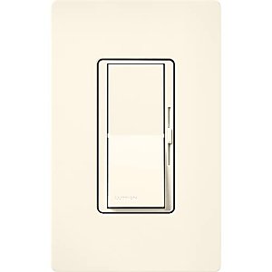 Lutron Diva LED+ Dimmer Switch for Dimmable LED and Incandescent Bulbs with 1-Gang Wallplate, 150W/Single-Pole or 3-Way, Biscuit
