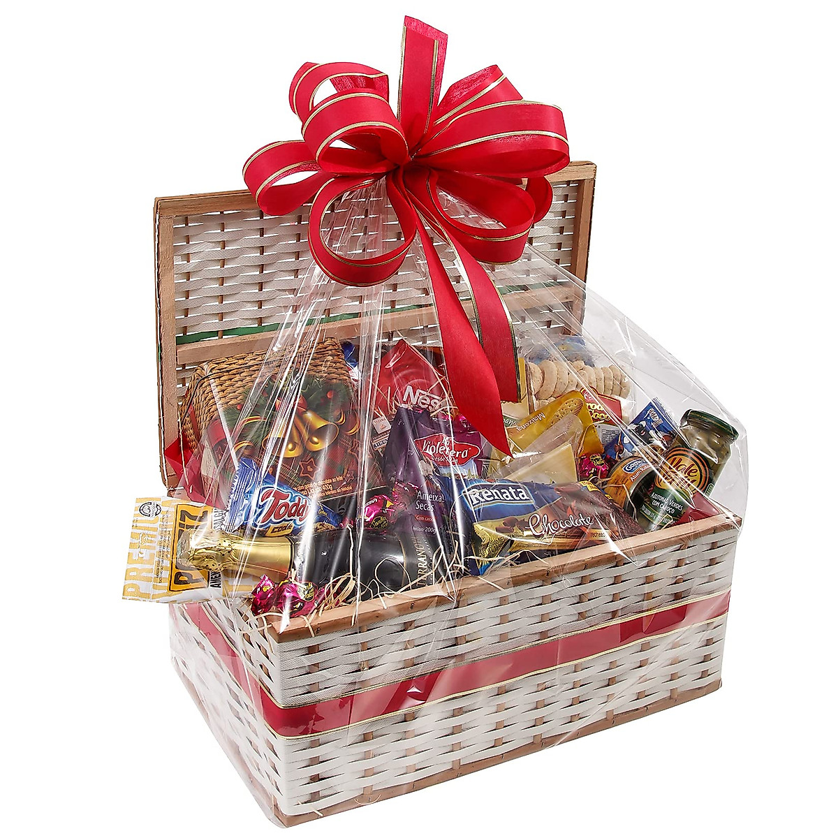 Yotelab Large Jumbo Cellophane Bags for Gift Basket, 32x42 Inches 10Pcs Huge Clear Basket Bags