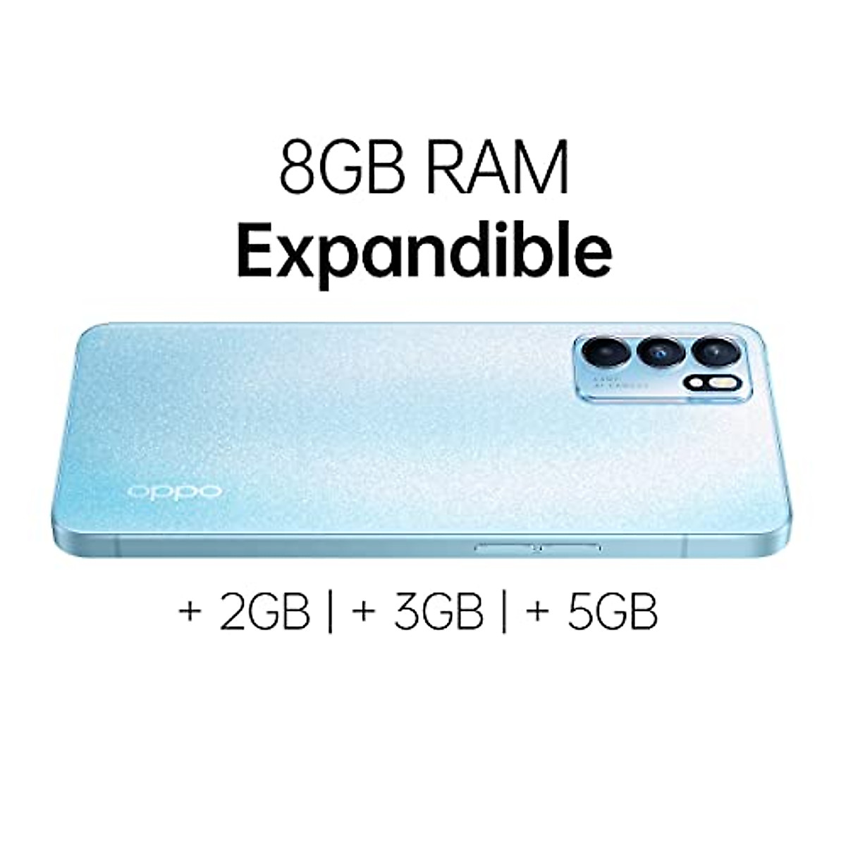 Oppo Reno6 5G Dual-SIM 128GB ROM + 8GB RAM (GSM Only | No CDMA) Factory Unlocked Android Smartphone (Blue) - International Version