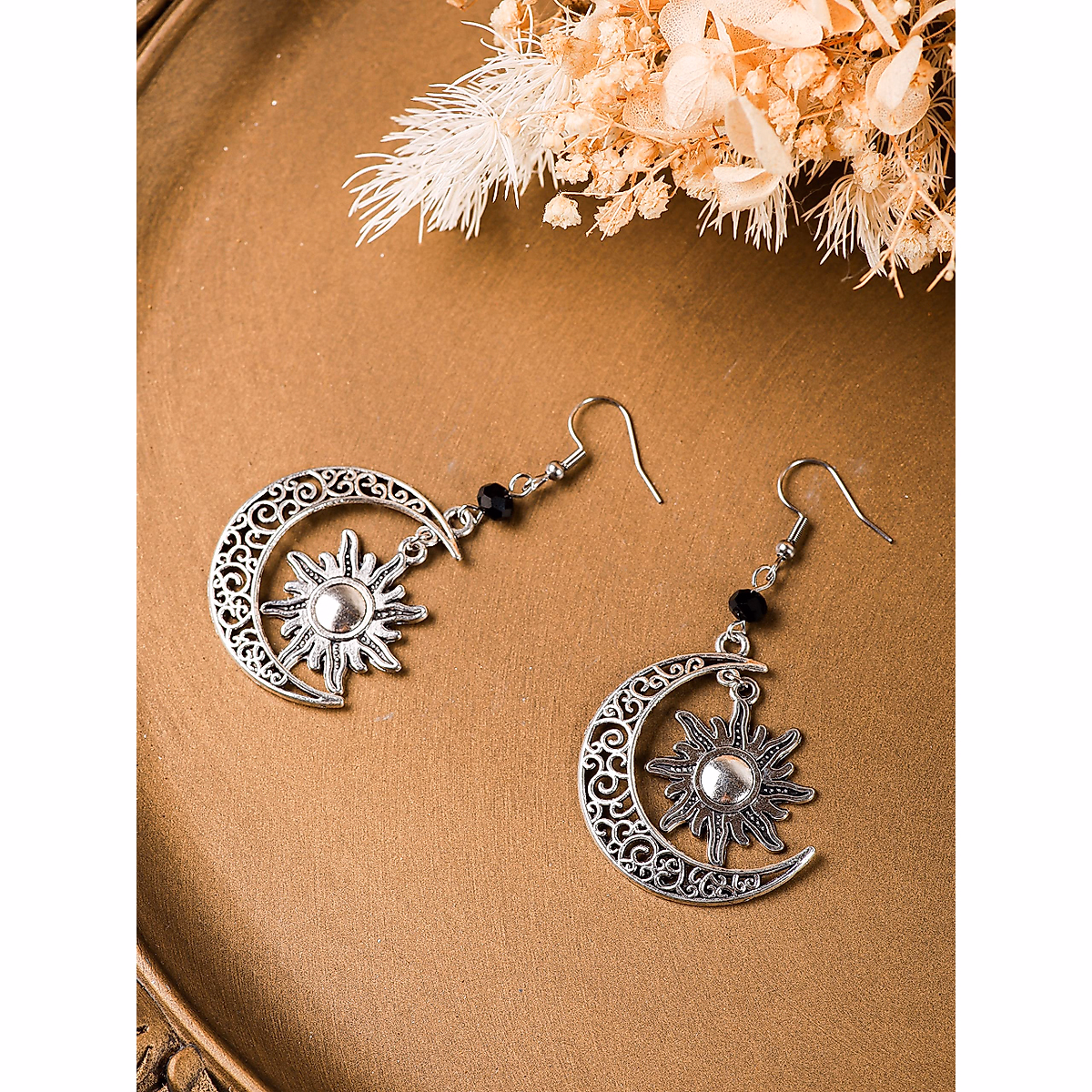 Sacina Gothic Goth Boho Sun and Moon Earrings, Celestial Earrings, Gothic Earrings, Goth Earrings, Boho Earrings, Halloween Christmas New Year Jewelry Gift For Women