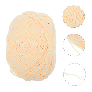 IMIKEYA 50g Milk Cotton Yarn Skeins, Cotton Chunky Hand- Woven Crochet Knitting Wool Yarn Warm Yarn for DIY Adults and KidsCrocheting Sweaters Hats Scarves (Beige Yellow)