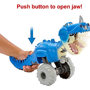 Mattel Disney and Pixar Cars On the Road Dinosaur Toy Vehicle that Eats Cars, Roll-and-Chomp with Tail Steering, 17-inch