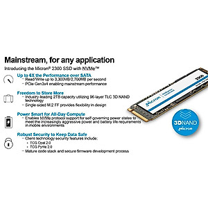 Micron 244436 Ssd Mtfdhba512tdv-1az1aabyy 512gb 2300 Pcie Nvme M.2 2280 Non-sed