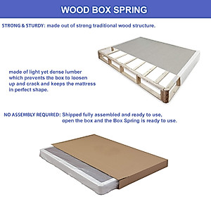 Mattress Solution Fully Assembled Low Profile Split Wood Traditional Boxspring/Foundation, Queen, Tomorrow Dream Collection