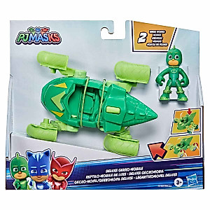 PJ Masks Gekko Deluxe Vehicle Preschool Toy, Gekko-Mobile Car with 2 Wheel Modes and Gekko Action Figure for Kids Ages 3 and Up