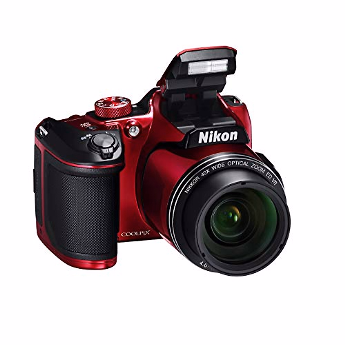 Nikon COOLPIX B500 16MP Digital Camera with 3 Inch TFT LCD Screen Nikkor Lens With 40x optical zoom wifi, Red (Renewed)
