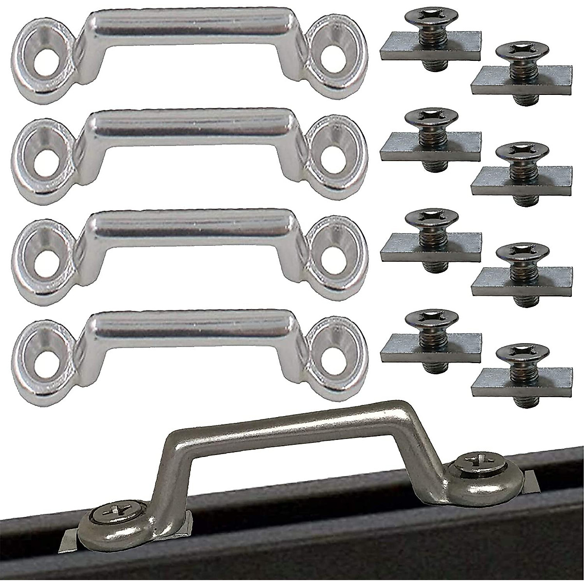 Pmsanzay Pack of 4 Kayak Track Mount Kayak Boat Bungee Deck Loop Tie Down Eyelet to Hold Your Bungee Cord or Ropes Strap Up to 1.3" for Kayak, Canoes and Boats Deck Rigging - No Drilling - No Track