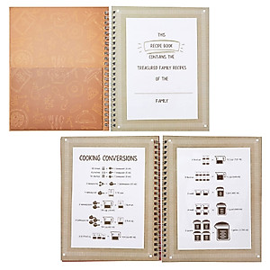 Family Recipe Book To Write In, Spiral Bound DIY Make Your Own Cookbook with 90 Pages (Blank Inside, 6.5 x 8.2 In)