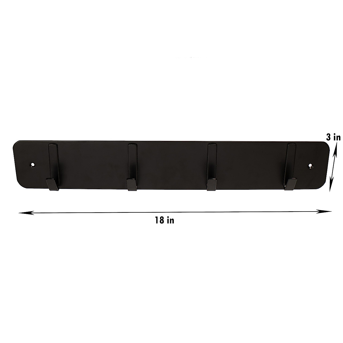 FantasHome Traditional Wall Mounted Hook Rack with 4 Hooks – Black
