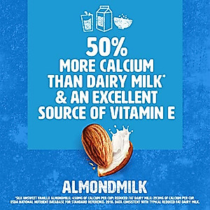 Silk Shelf-Stable Almond Milk, Unsweetened Vanilla, Dairy-Free, Vegan, Non-GMO Project Verified, 1 Quart (Pack of 6)